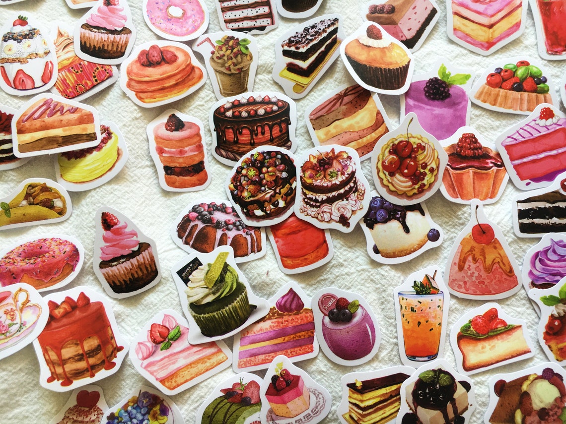 100pcs Dessert Stickers for Journal Cute Cake Stickers - Etsy