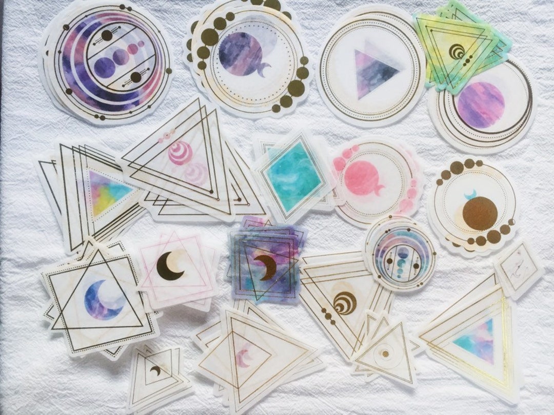 60pcs Geometry Scrapbook Sticker Pack Junk Journal Kit Moon - Etsy UK