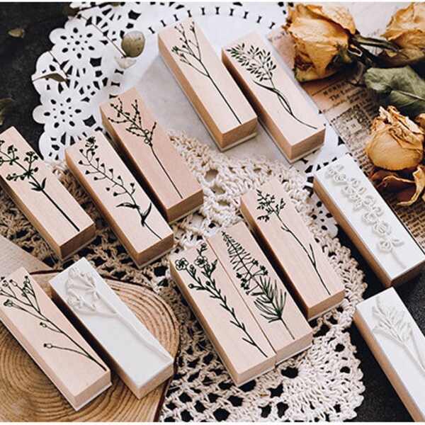 Leaf Rubber Stamp - Etsy