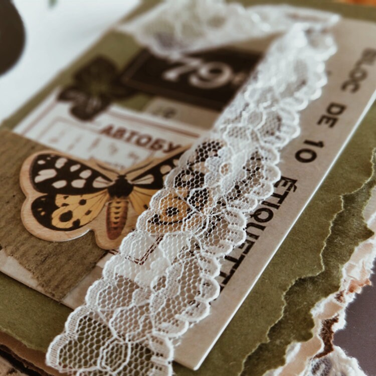 53pcs Botanical Scrapbook Paper Kit, Bird With Flowers Junk Journal Kit ...