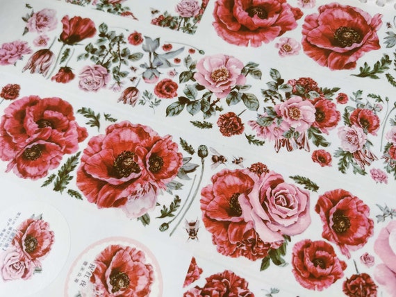 Vinyl Stickers Pack Flowers Laptop Stickers Scrapbooking - Etsy