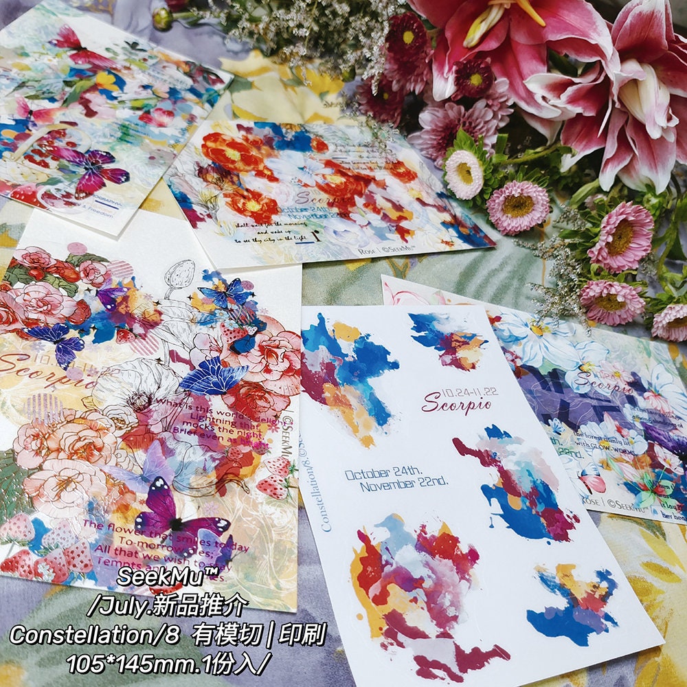 Color Block Sticker Sheet Blue and Pink Collage - Etsy