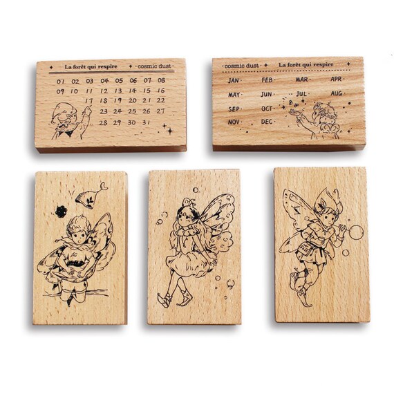 Planner Stamps Calender Rubber Stamp Set Wood Stamp Rubber - Etsy