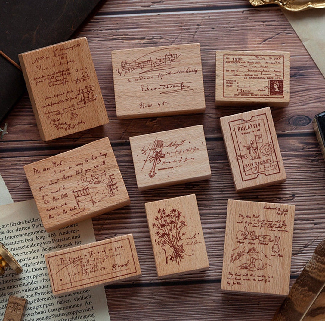 Rubber Stamps Rubber Stamp Set Wood Stamp Wood Stamps - Etsy