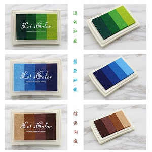 Rainbow Gradient Color Ink Pad for Rubber Stamps Vintage, Scrapbook Kit ...