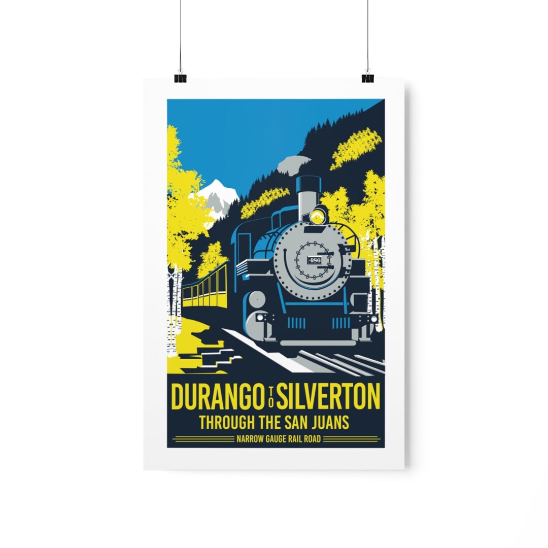 Retro Style Train Poster, Colorado, Durango to Silverton Train, Narrow ...