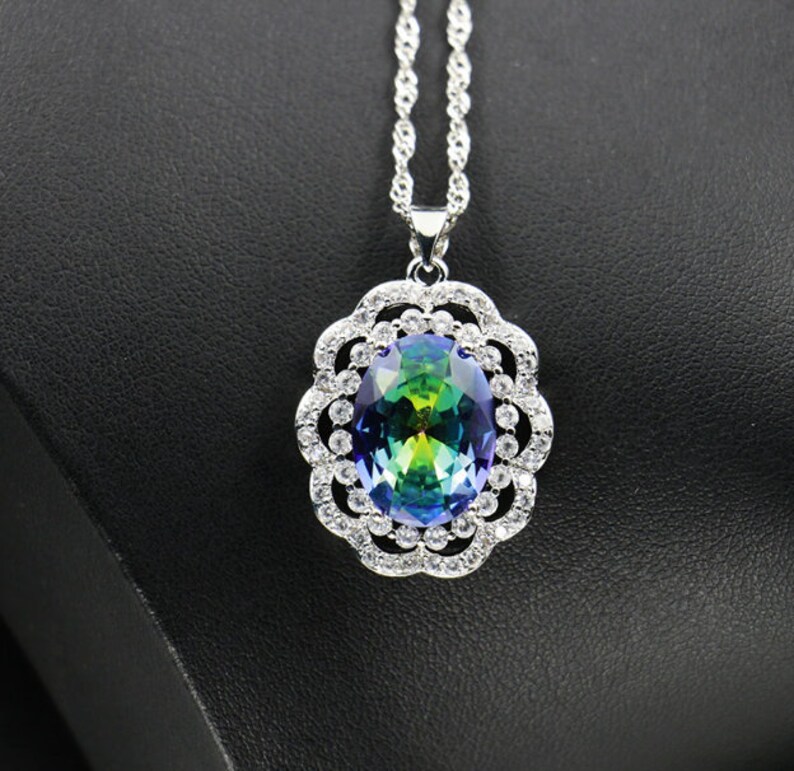 Flower Topaz Jewelry Set925 Silver Jewelrybirthstone - Etsy