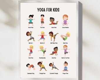 Yoga Poster for Kids - Etsy