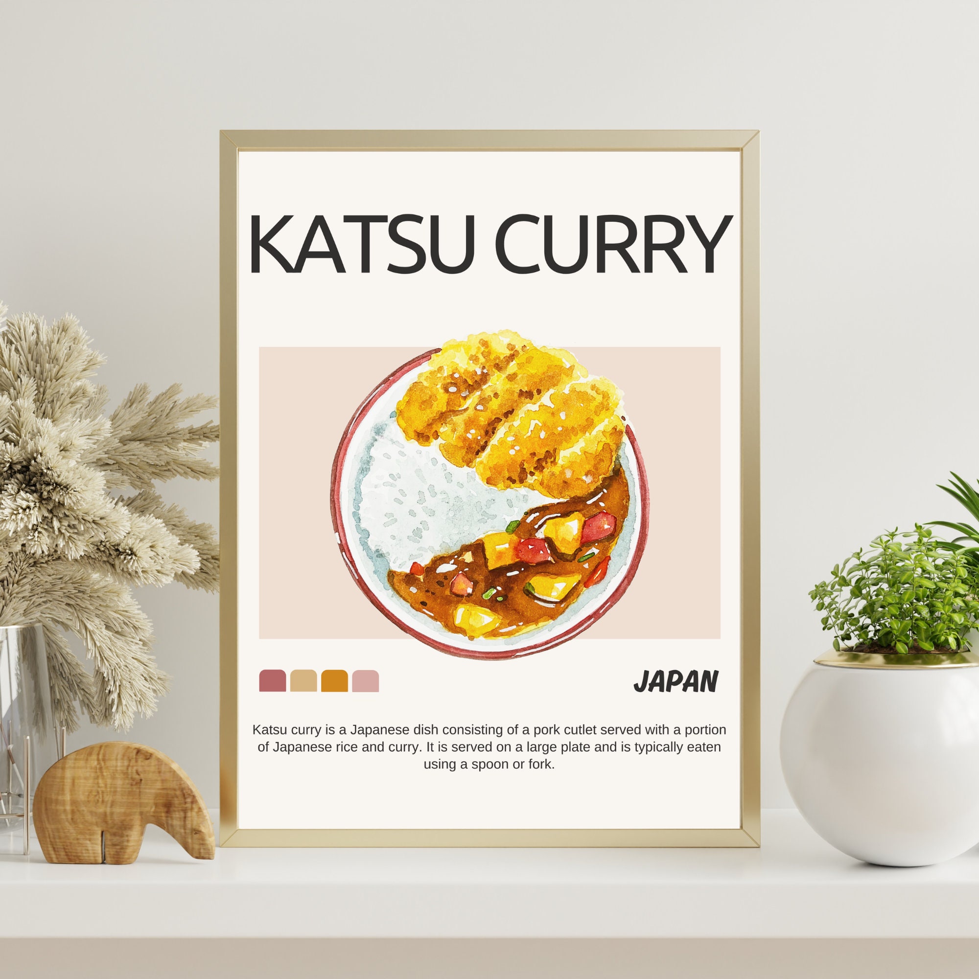 Katsu Curry Food Print: Retro Japanese Kitchen Art (digital Download ...
