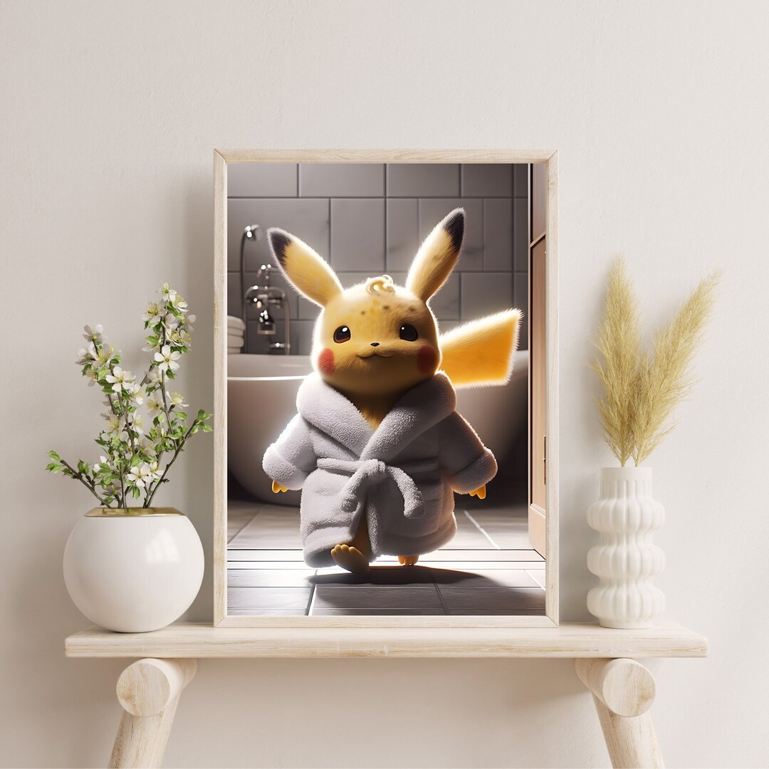 Pikachu Pokemon Digital Print | Printable Pokemon Wall Art | Cartoon ...