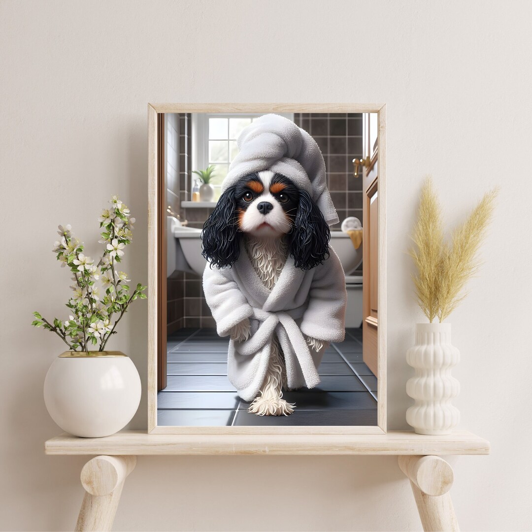 Cavalier King Charles Wall Decor | Bathroom Art Print | Cavalier Photo ...