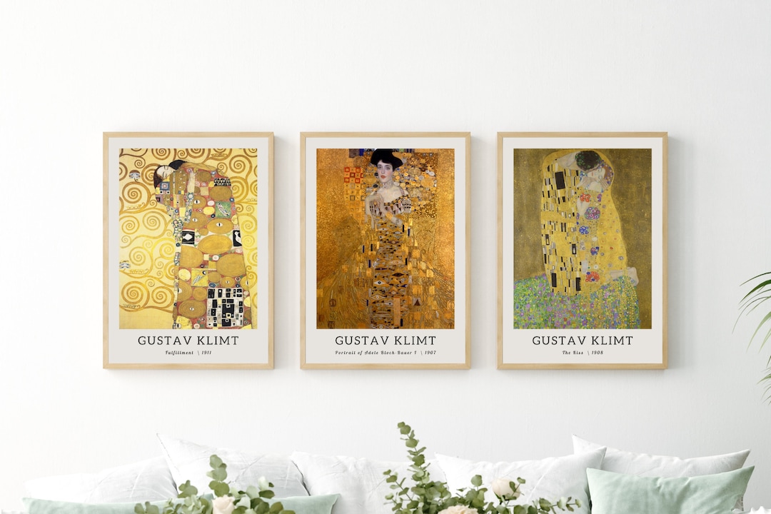 Set of 3 Gustav Klimt Prints, Gustav Klimt Gallery Wall Set, Eclectic ...