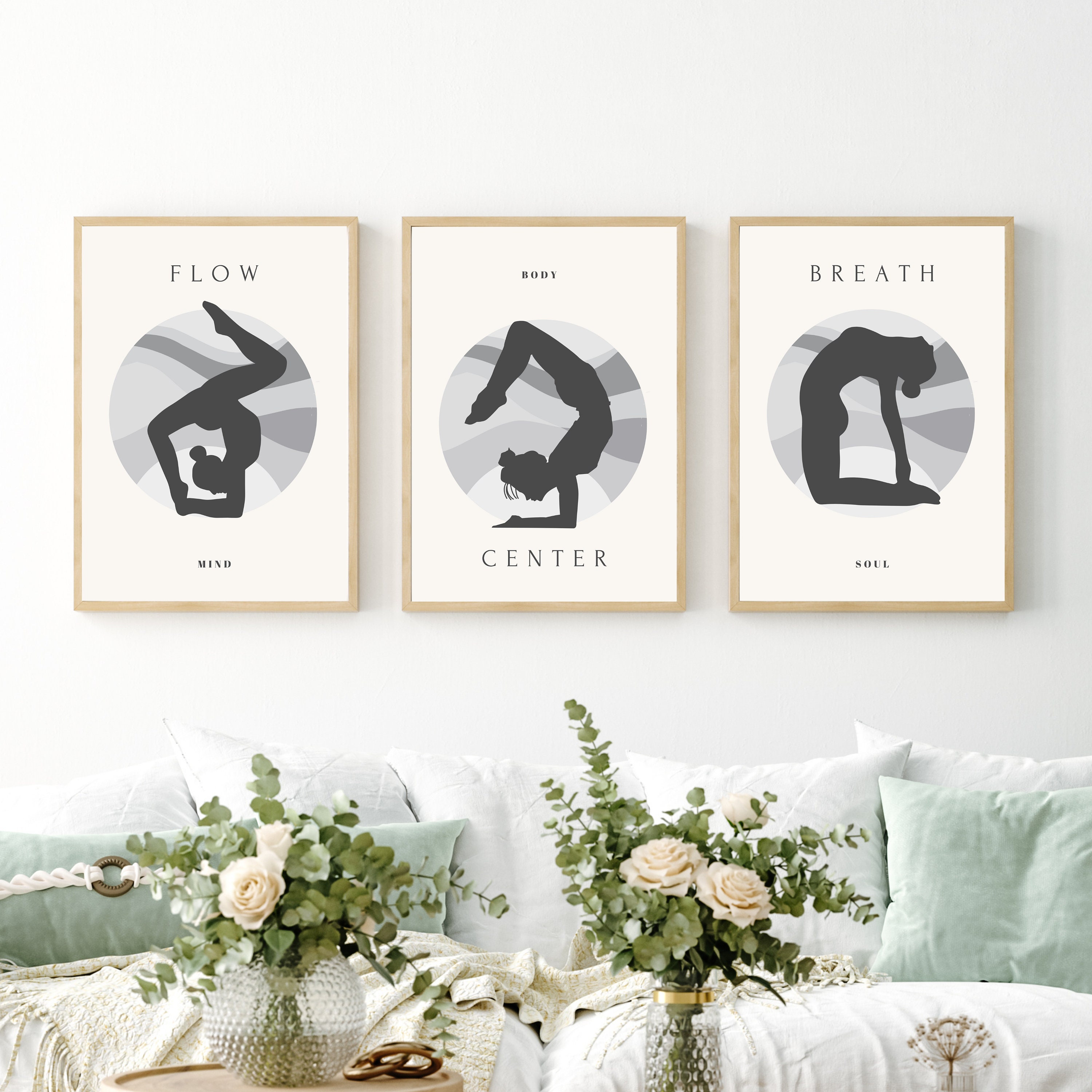 Yoga Wall Decor, Yoga Poster, Set of 6 Printable Poster, Yoga Pose ...
