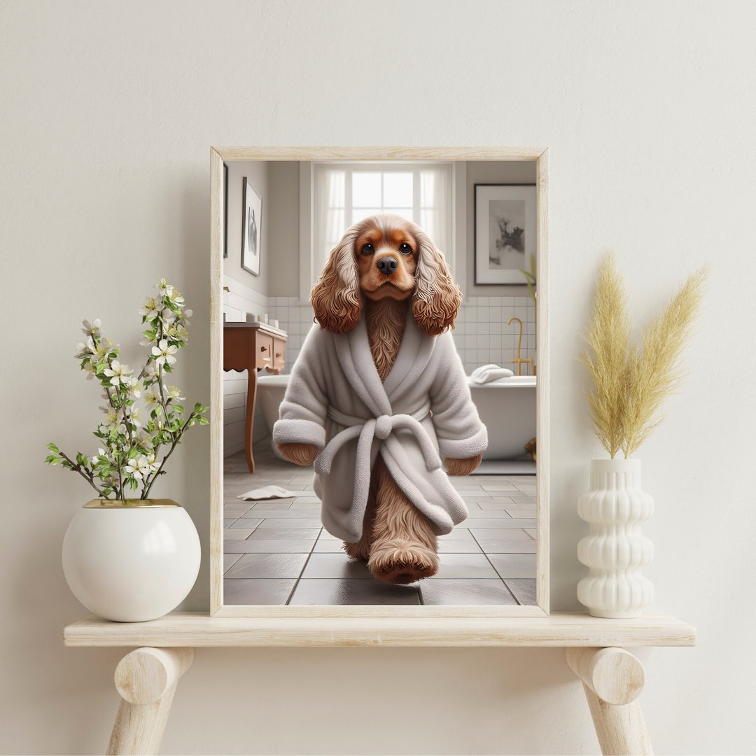 Cocker Spaniel Wall Decor | Dog Bathroom Print | Cocker Spaniel Photo ...