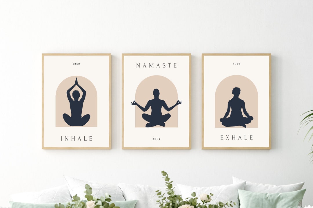 Yoga Wall Decor, Yoga Poster, Set of 3 Printable Poster, Yoga Pose ...