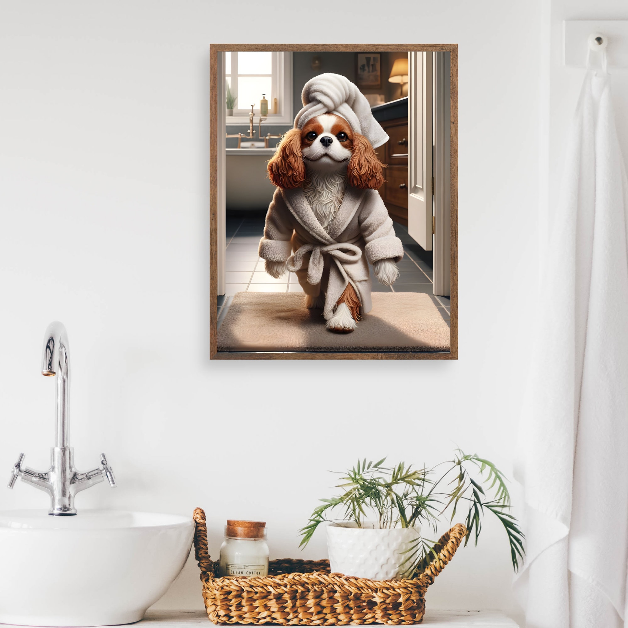Cavalier King Charles Wall Decor | Bathroom Art Print | Cavalier Photo ...