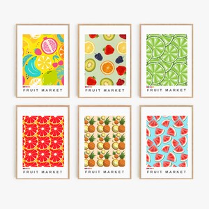 Fruit Market Poster Set: Kitchen Gallery Wall Art (digital Download) - Etsy