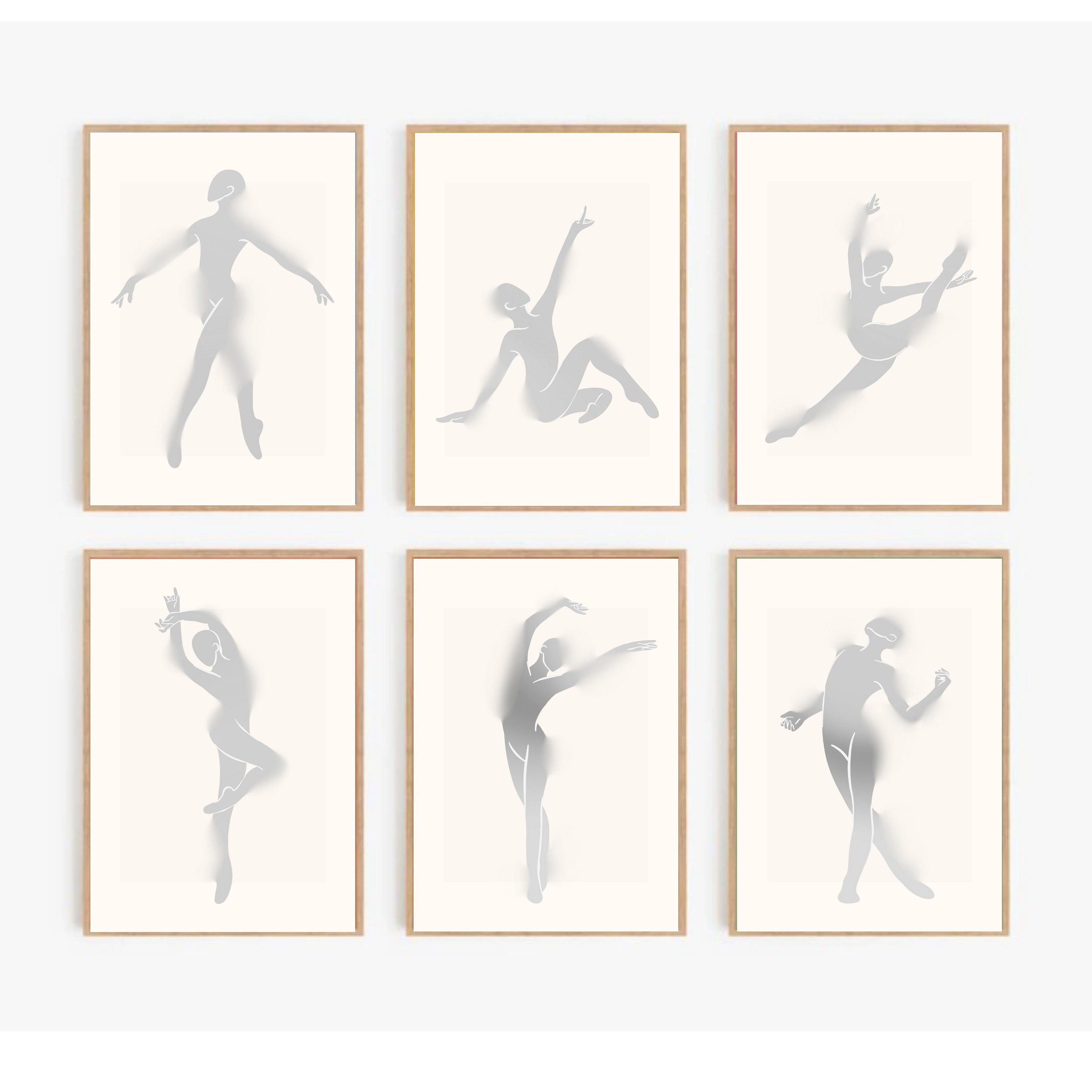 Floral Dancers Printable, Set of 12 Ballerina Printables, Dancer Wall ...