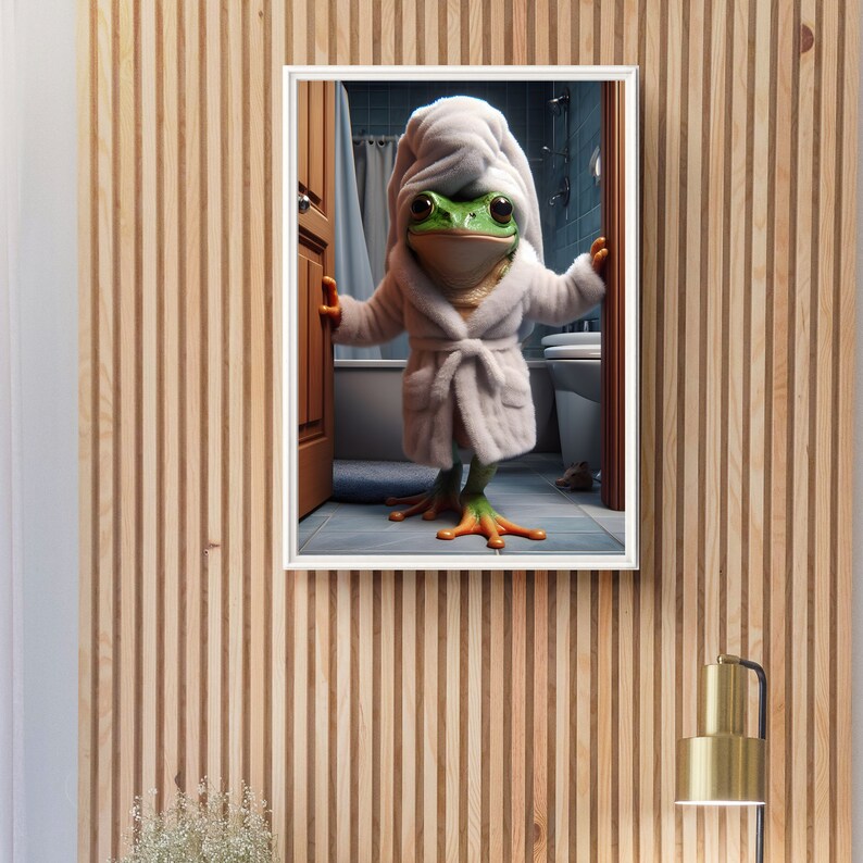 Frog Wall Decor Bathroom Art Print Toilet Poster Funny Bathroom Wall ...