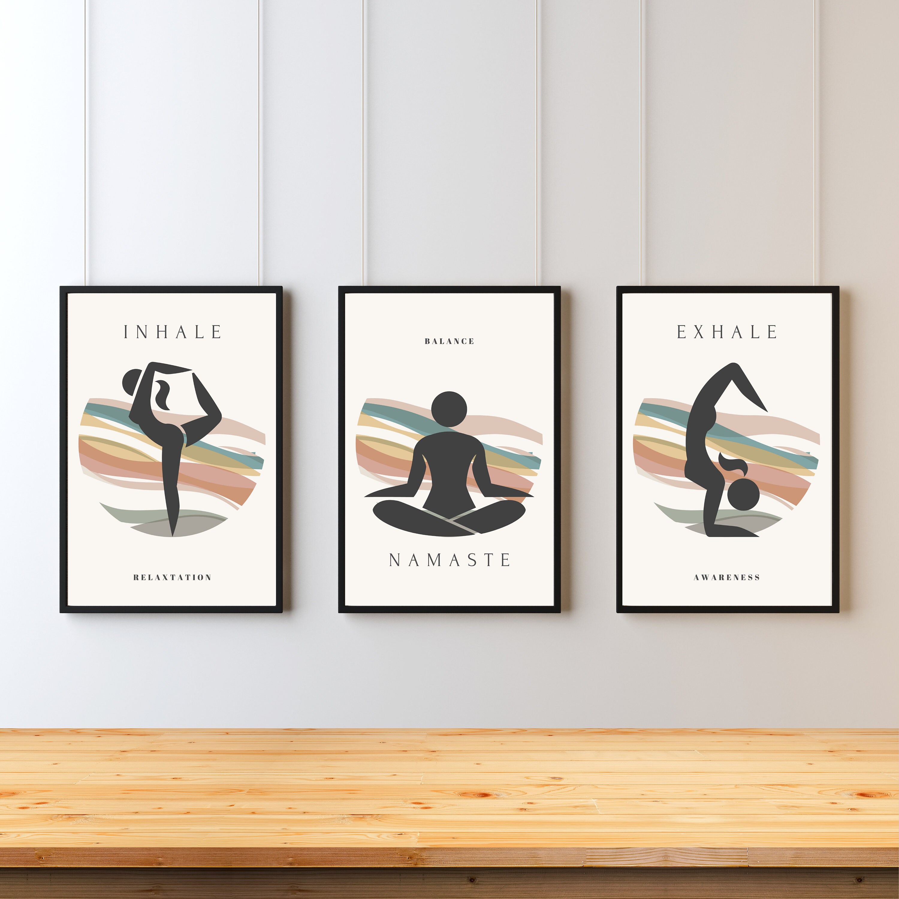 Yoga Wall Decor, Yoga Poster, Set of 3 Printable Poster, Yoga Pose ...