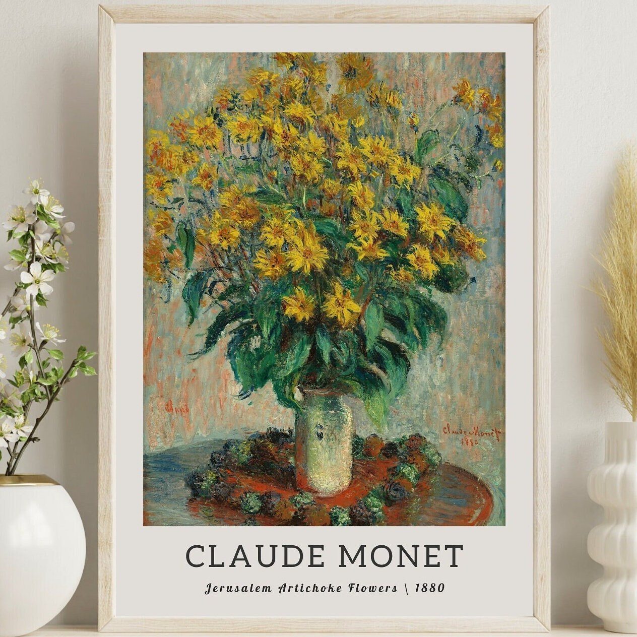 Claude Monet Art Print, French Country Wall Decor, Jerusalem Artichoke ...