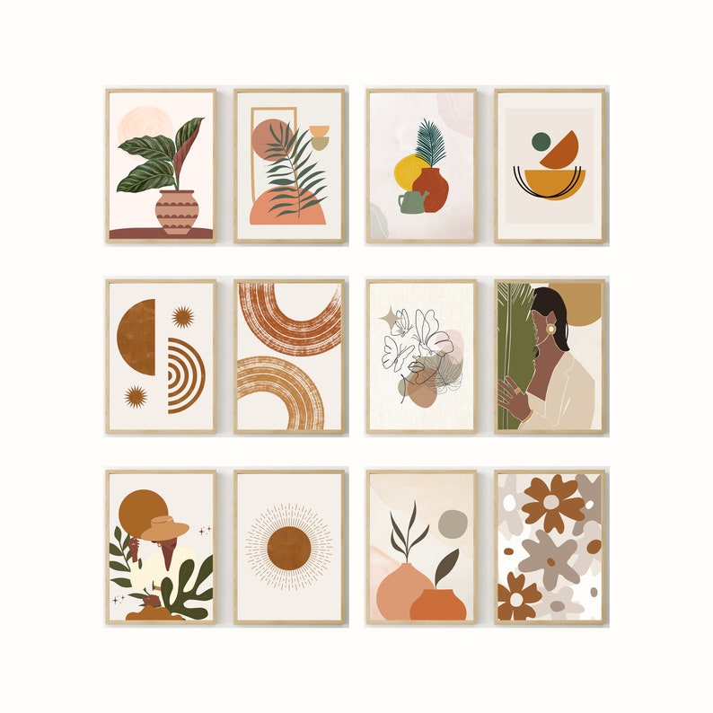 Boho Wall Collage Mega Bundle, Set of 24 Prints, Boho Wall Art Set ...