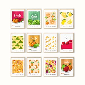Fruit Market Poster Set: Kitchen Gallery Wall Art (digital Download) - Etsy
