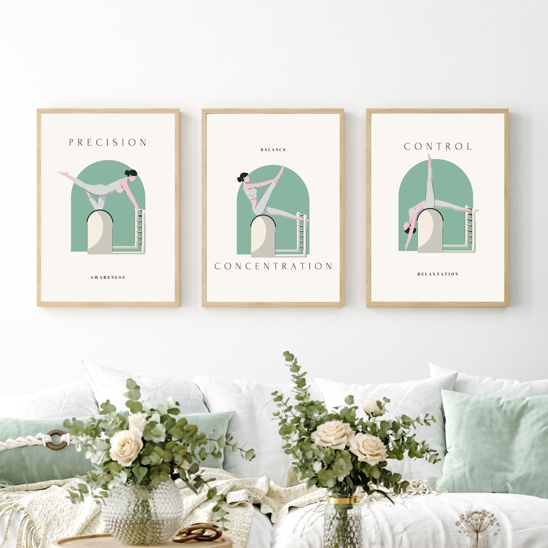 Set of 3 Pilates, Pilates Studio Wall Decor, Pilates Poster, Yoga Poses ...