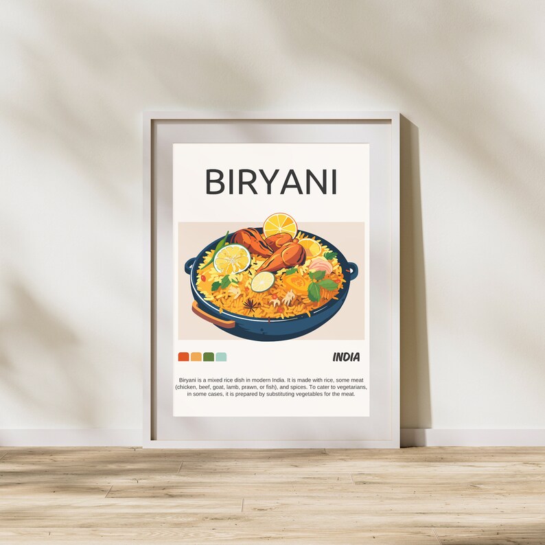 Biryani Poster: Indian Food Retro Kitchen Art (digital Download) - Etsy