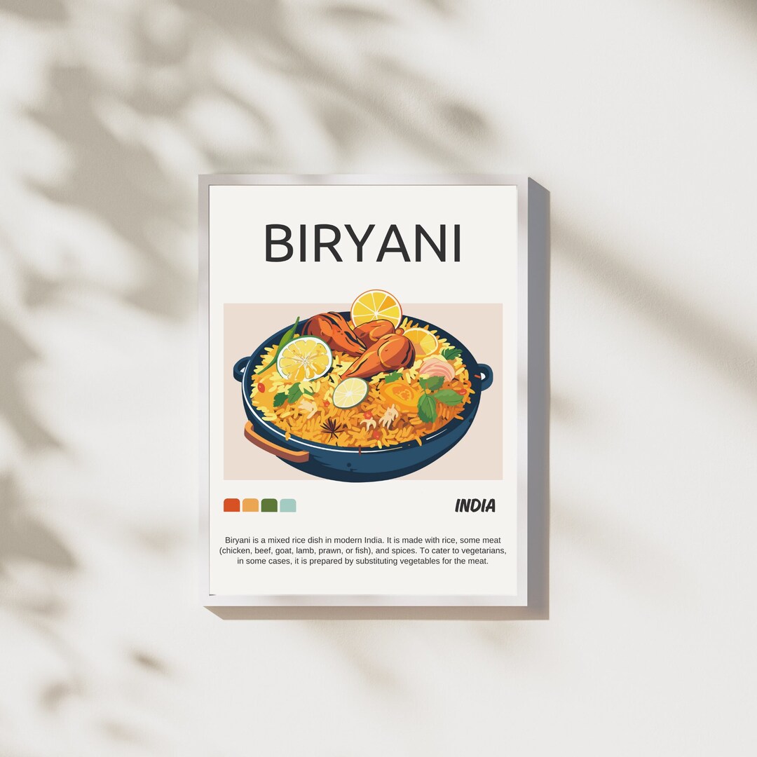 Biryani Poster: Indian Food Retro Kitchen Art (digital Download) - Etsy