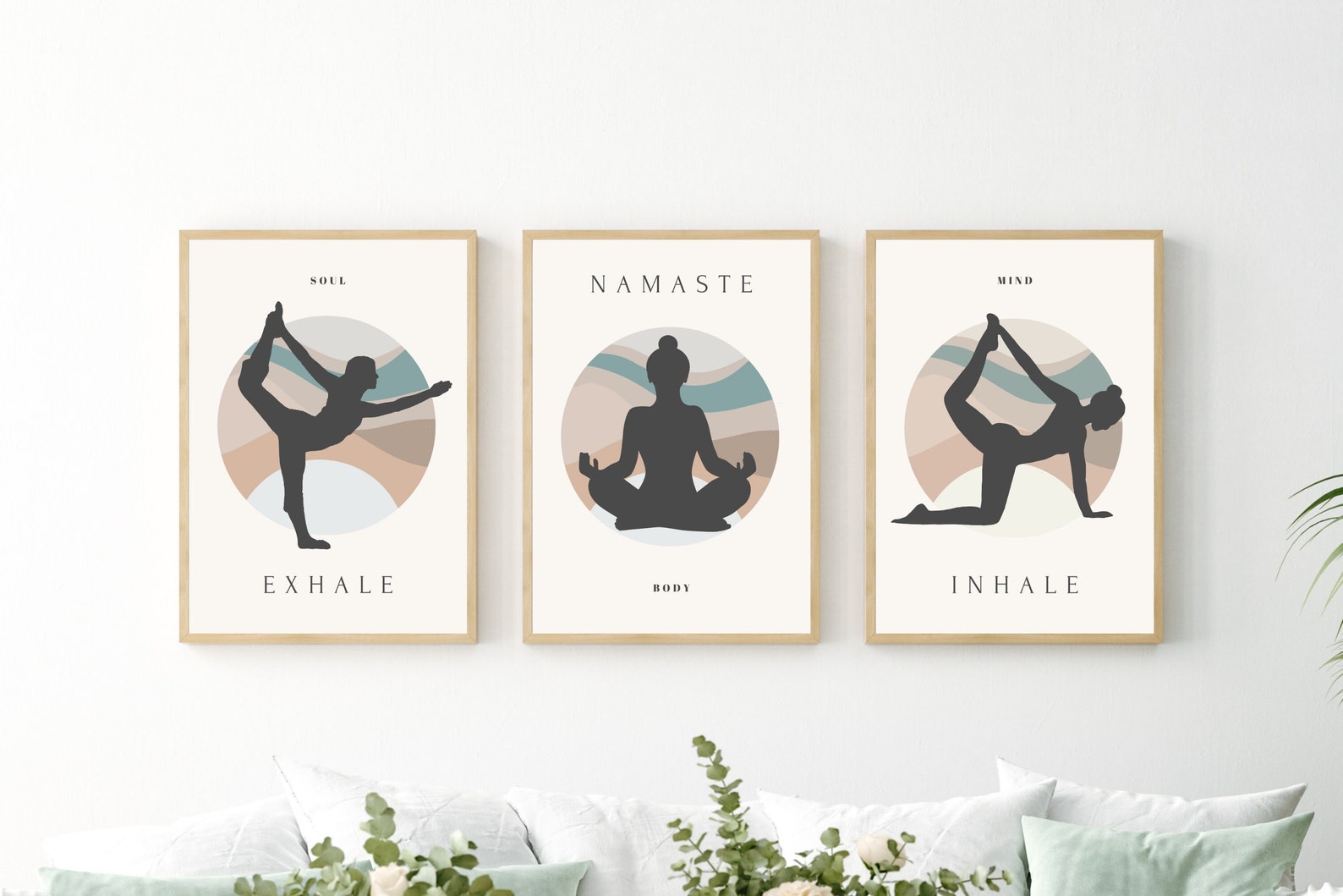 Yoga Wall Decor, Yoga Poster, Set of 3 Printable Poster, Yoga Pose ...