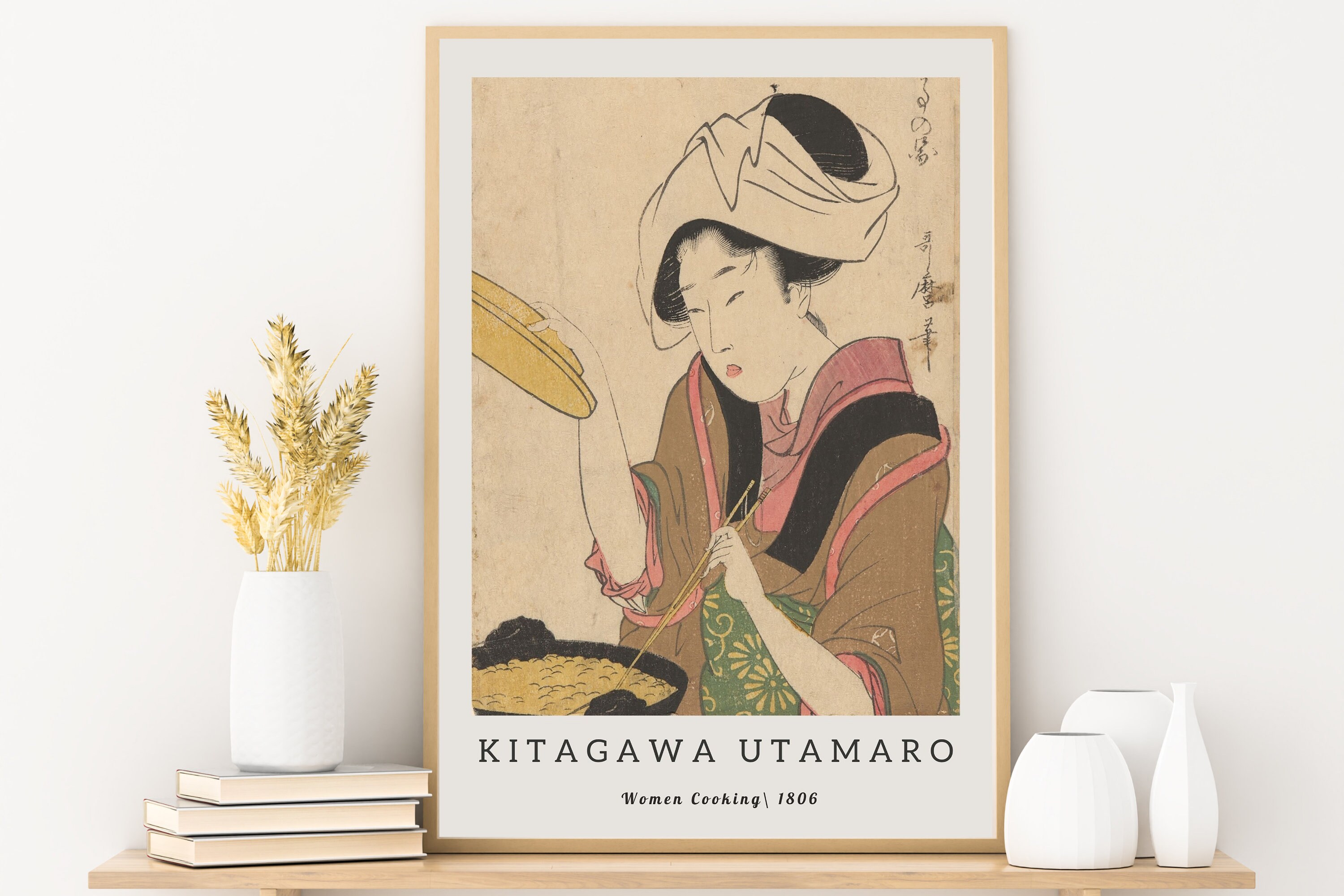 Kitagawa Utamaro Print Set of 3 Japanese Kitchen Wall Art - Etsy