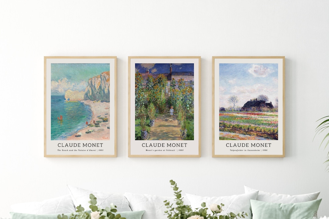 Monet Art Print Set of 3, Vintage Impressionist Posters (digital Art ...