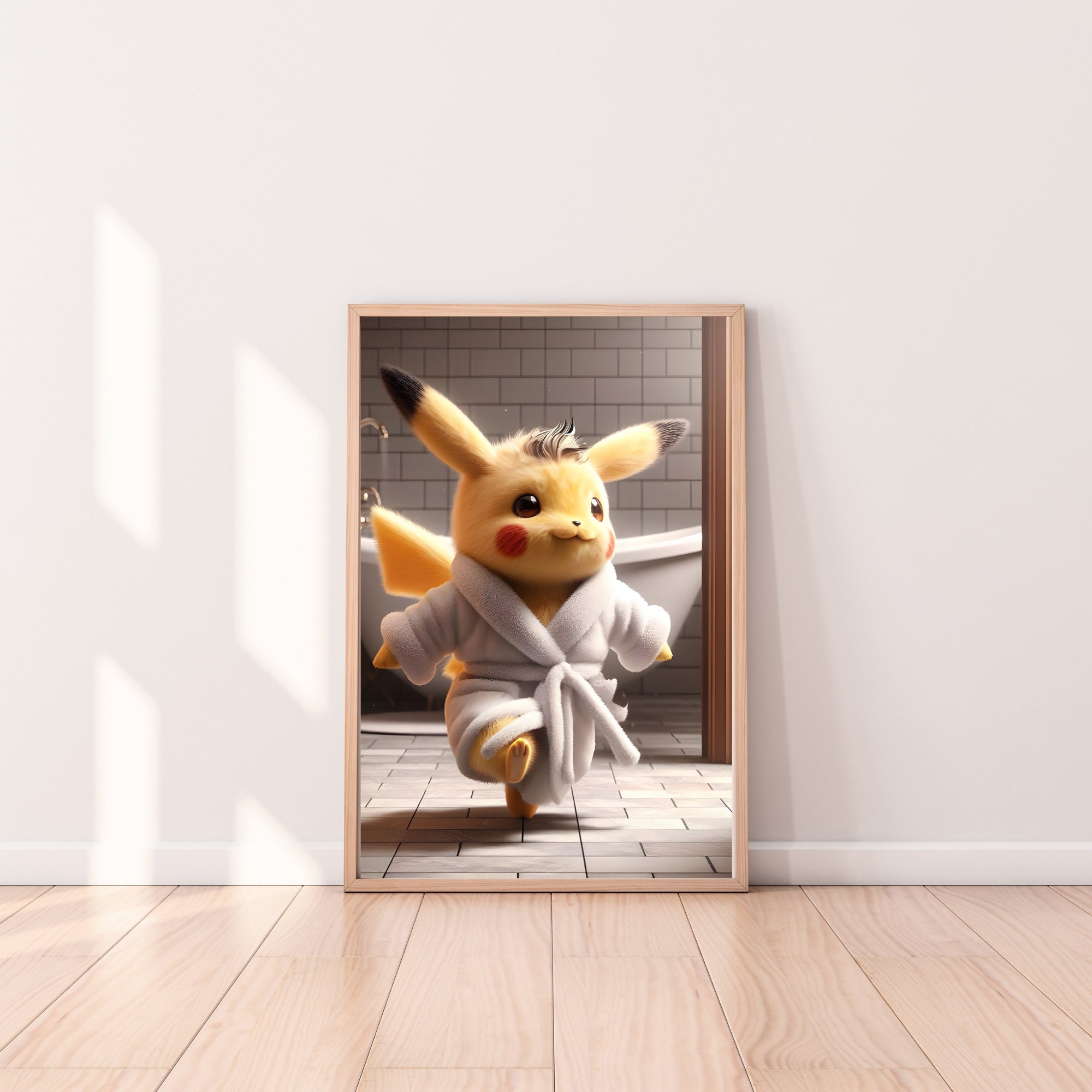 Pikachu Pokemon Digital Print Printable Pokemon Wall Art Black & White ...