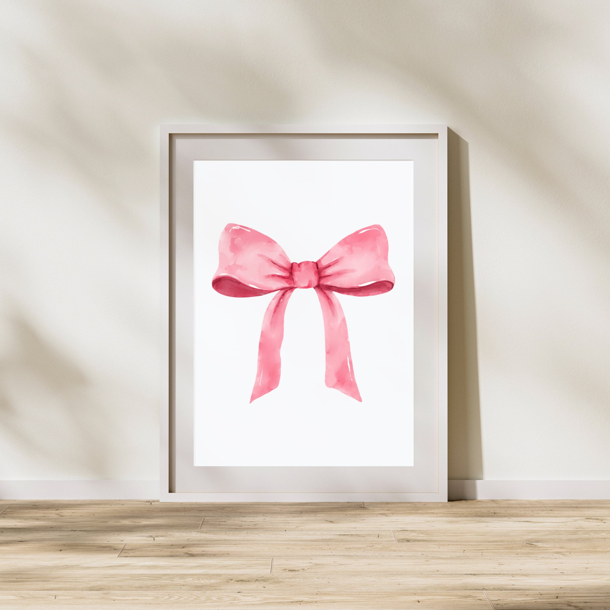 Pink Bow Watercolor Print, Preppy Room Decor (digital Download) - Etsy