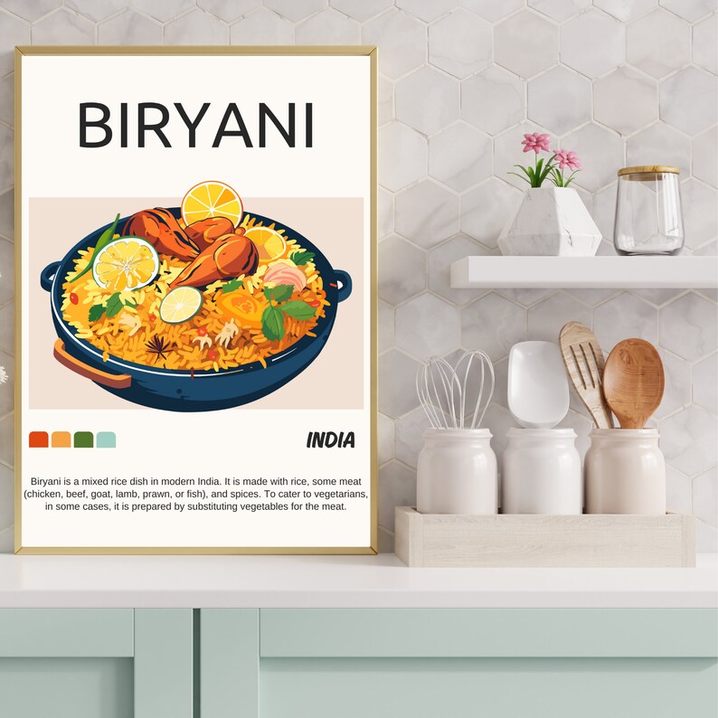Biryani Poster: Indian Food Retro Kitchen Art (digital Download) - Etsy