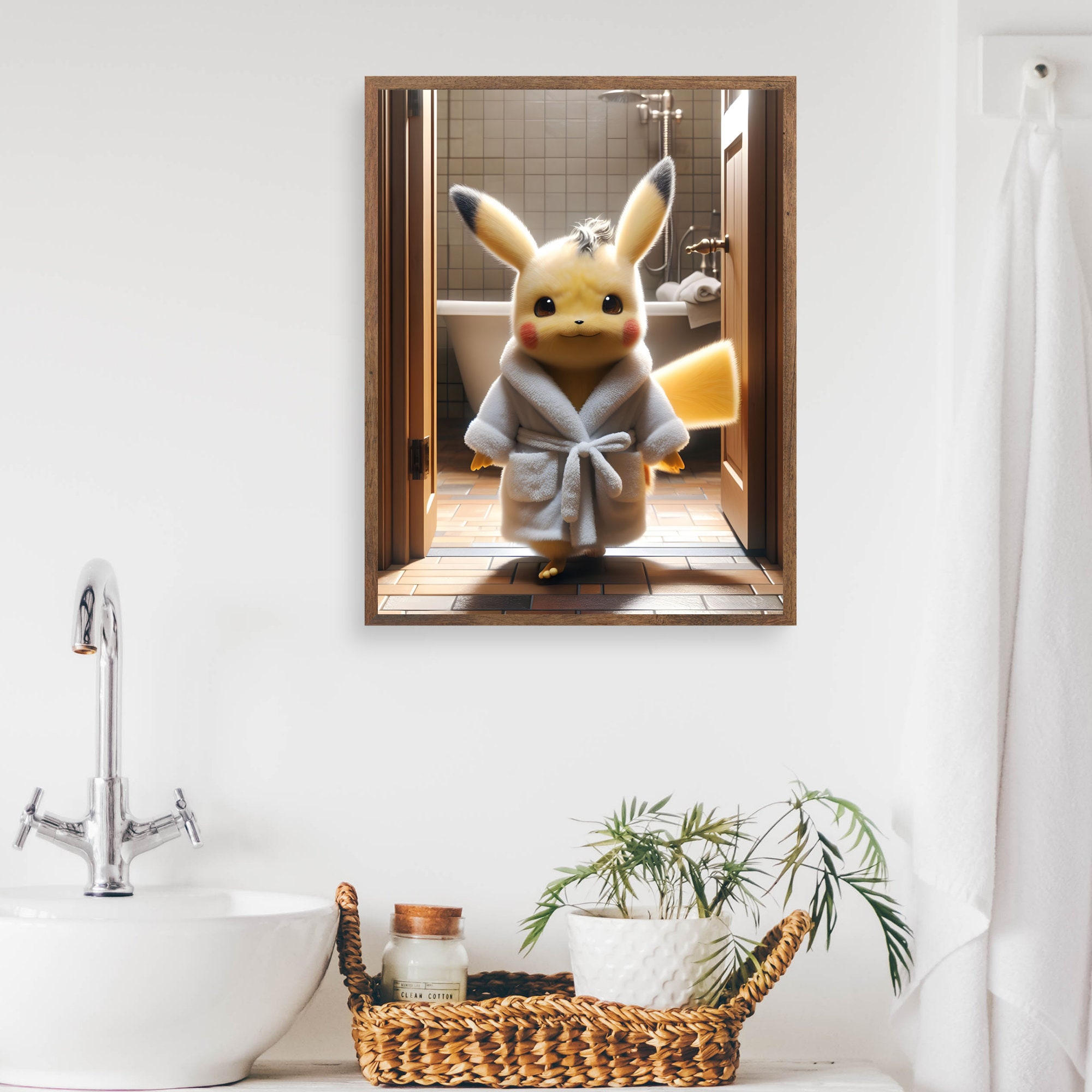 Pikachu Pokemon Digital Print Printable Pokemon Wall Art Black & White ...