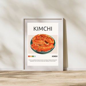 Kimchi Poster: Korean Food, Retro Kitchen Art (digital Download) - Etsy