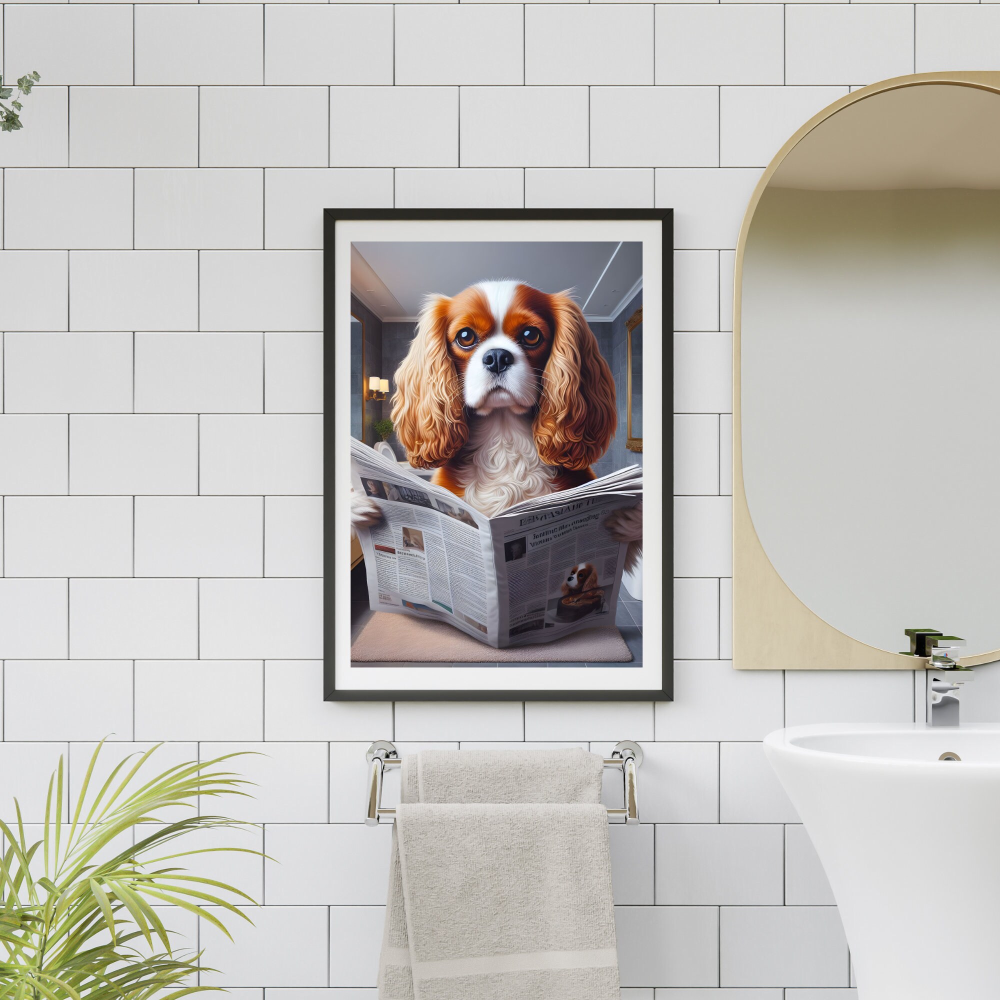 Cavalier King Charles Wall Decor | Bathroom Art Print | Cavalier Photo ...