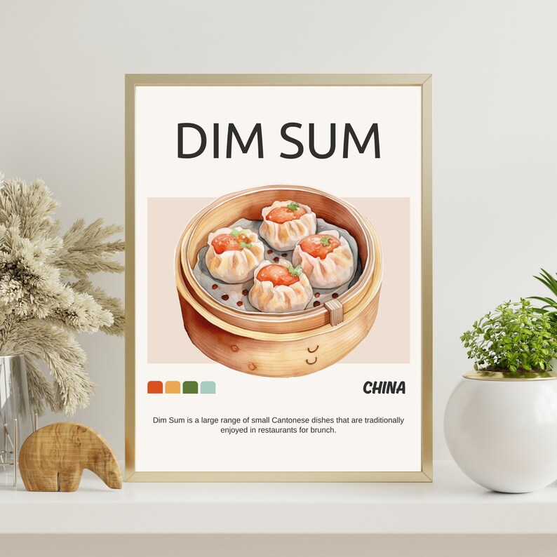 Retro Dim Sum Print, Chinese Food Wall Art (digital Download) - Etsy
