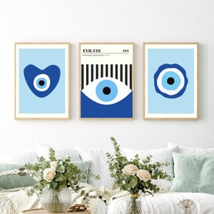 Evil Eye Set of 6 Protection Poster, Evil Eye Print, Bauhaus Poster ...