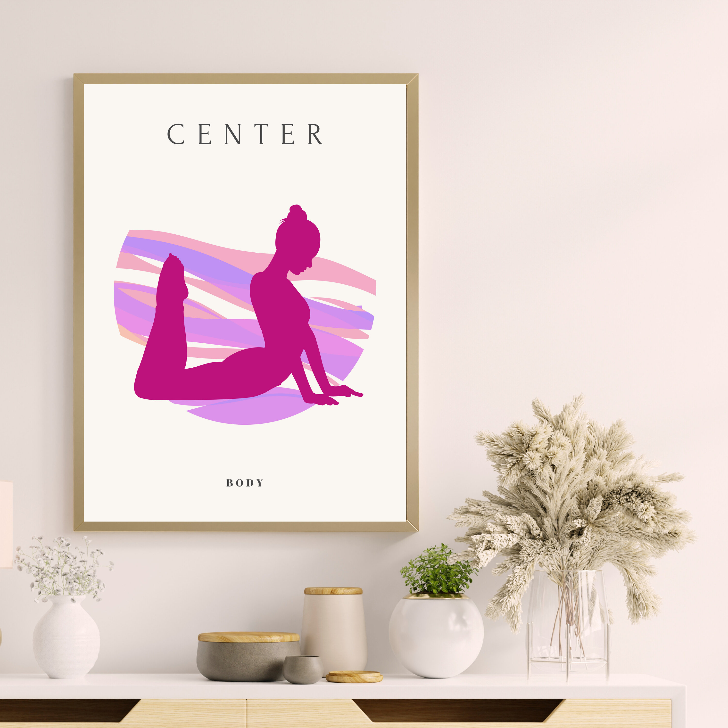 Pink Pilates Reformer Prints, Set of 6 Pilates Wall Art, Pilates Pose ...