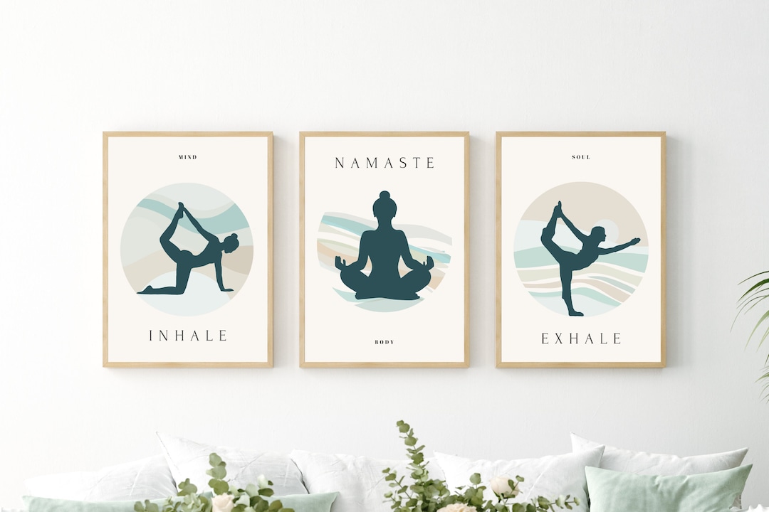 Yoga Wall Decor, Yoga Poster, Set of 3 Printable Poster, Yoga Pose ...