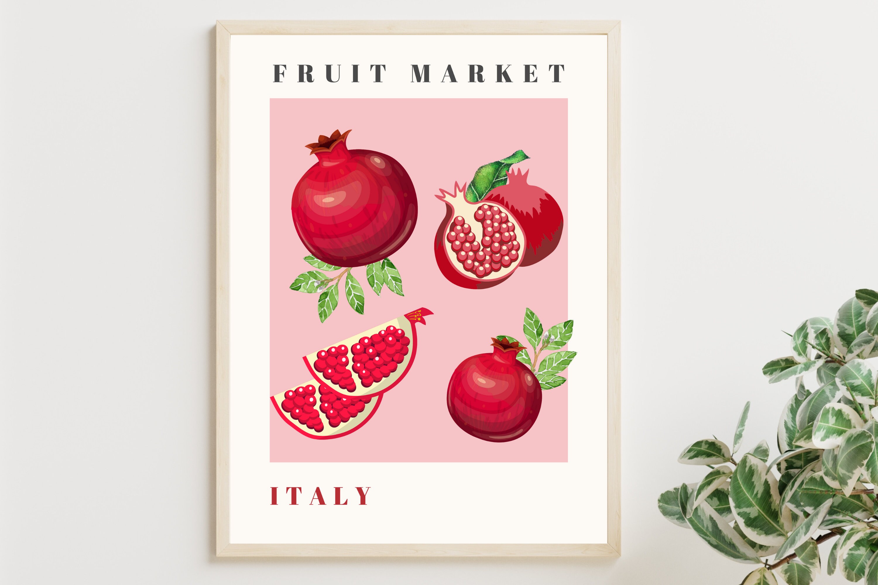 Kitchen Printable Wall Art,fruit Poster Set of 3, Fruit Market Poster ...