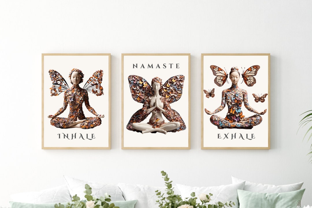 Yoga Wall Decor, Yoga Poster, Set of 3 Printable Poster, Yoga Pose ...
