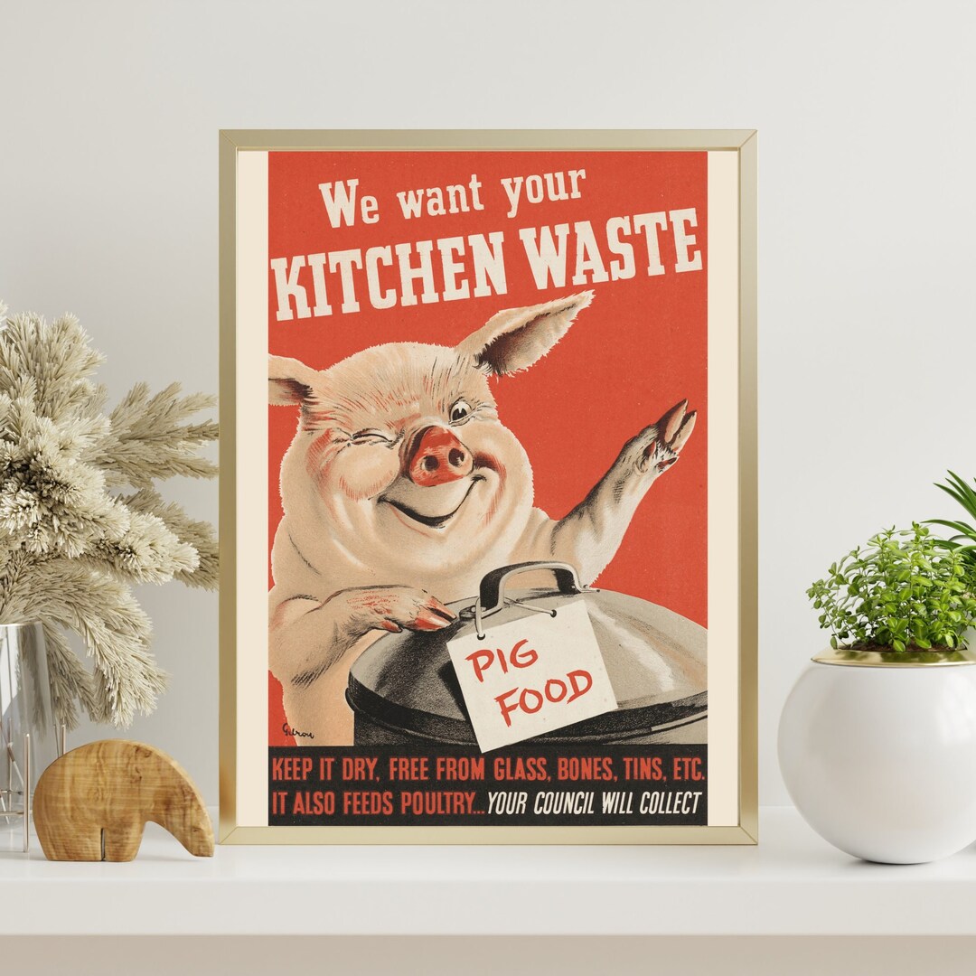 Vintage Pig Food Poster, Kitchen Propaganda Art (digital Download) - Etsy