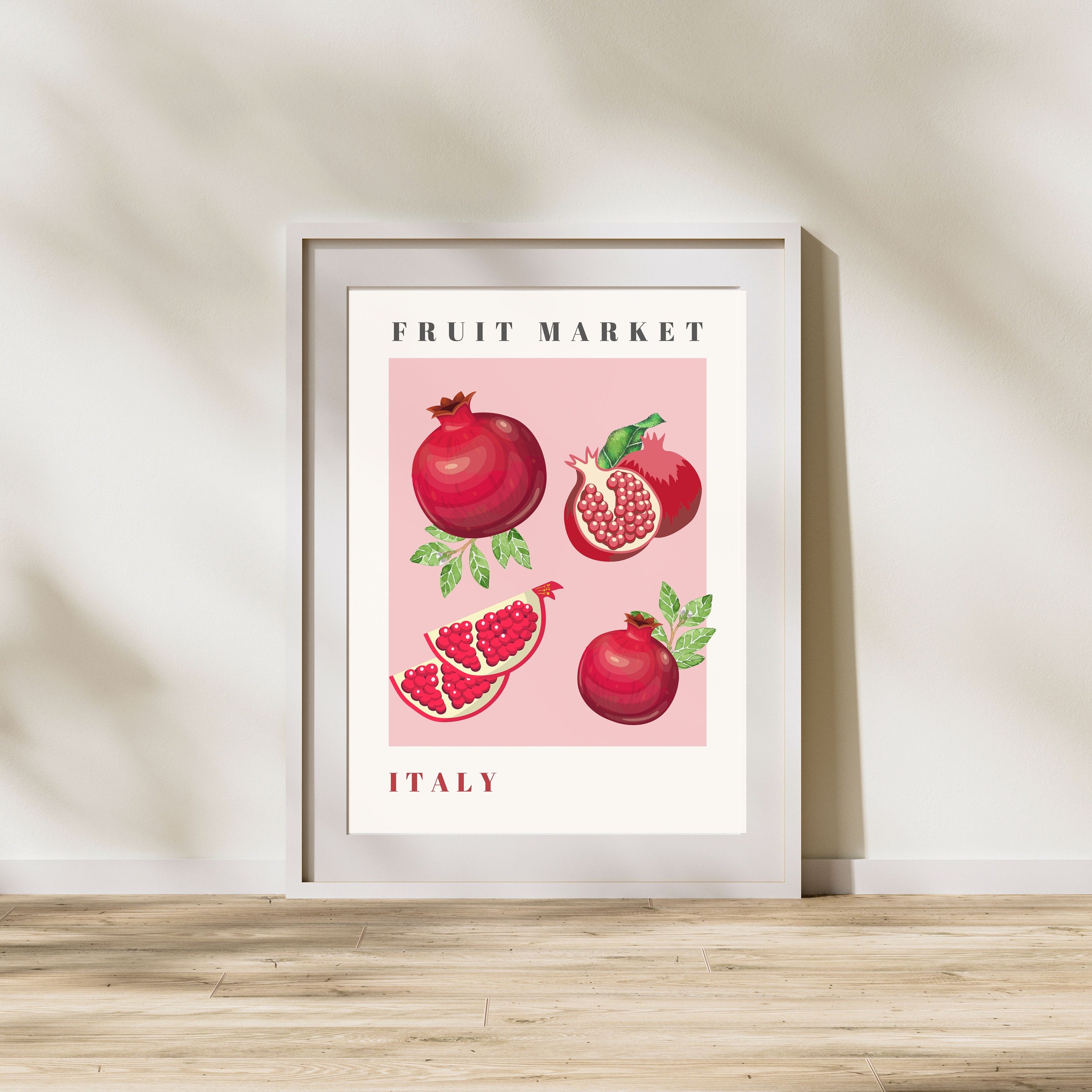 Kitchen Printable Wall Art,fruit Poster Set of 6, Fruit Market Poster ...