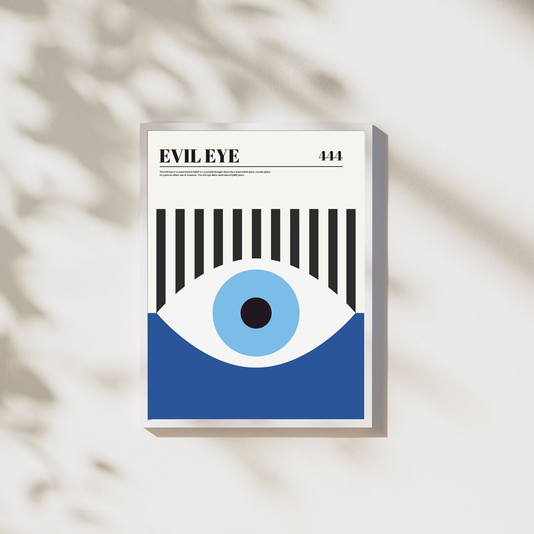 Evil Eye Protection Poster, Evil Eye Print, Bauhaus Poster, Greek Evil ...