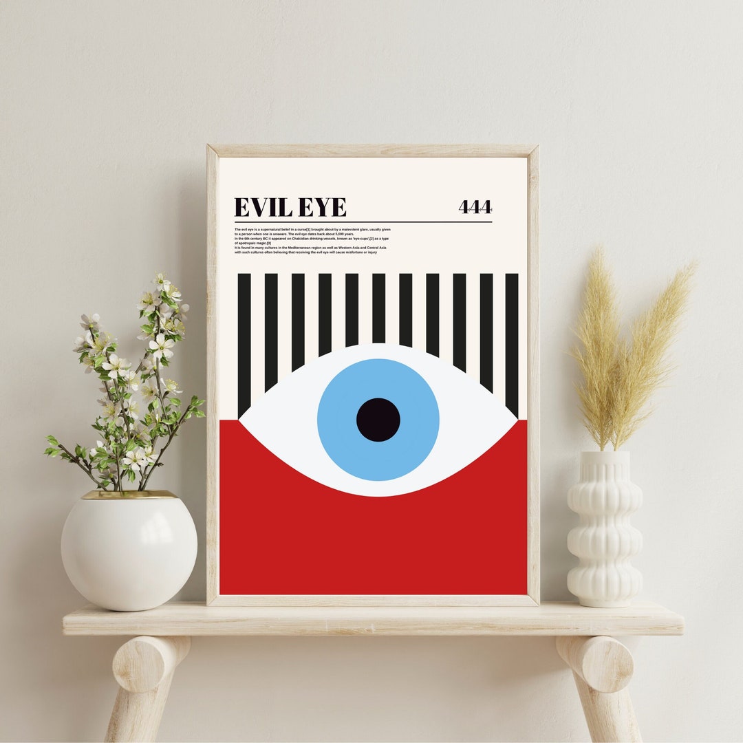 Evil Eye Protection Poster, Evil Eye Print, Bauhaus Poster, Greek Evil ...