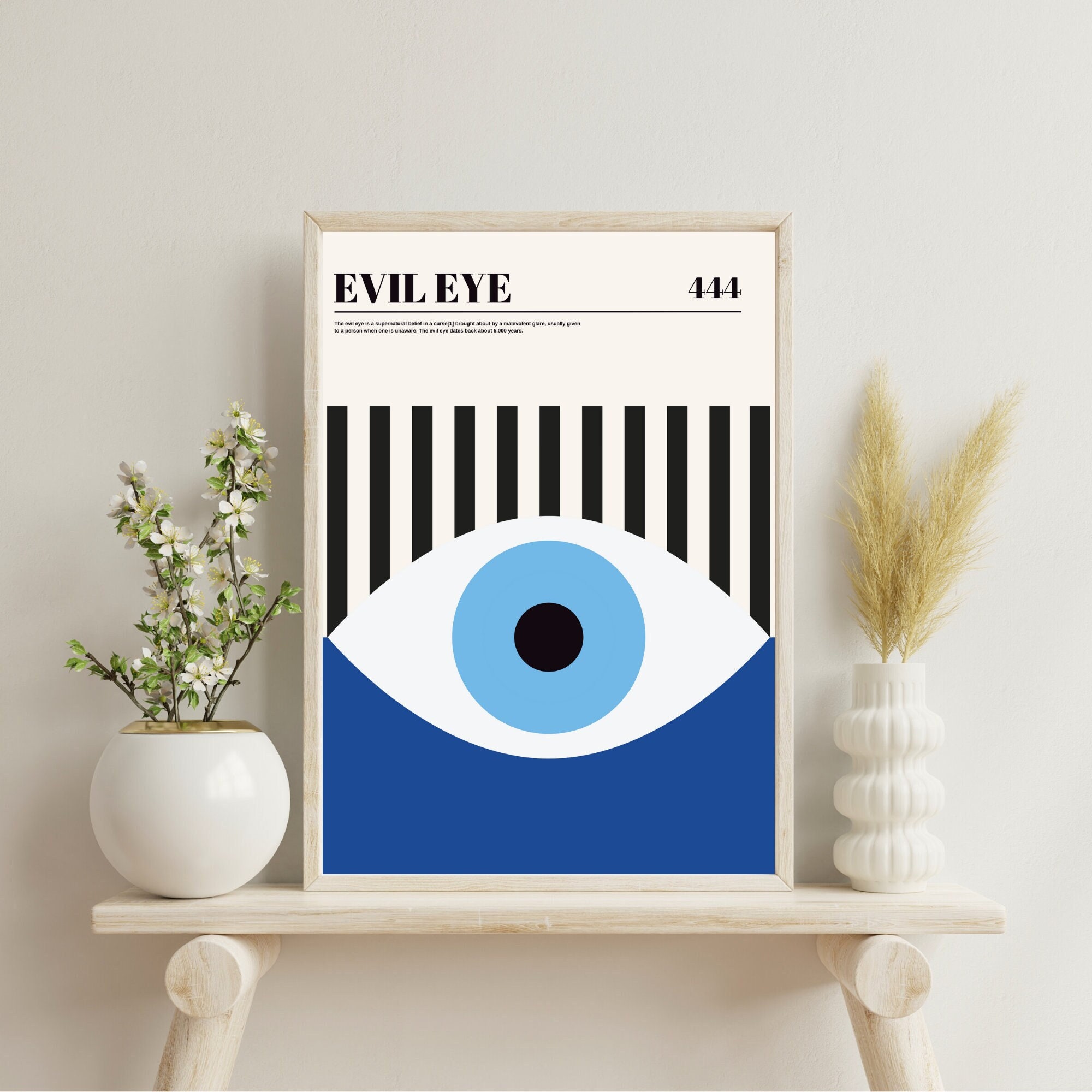 Evil Eye Protection Poster, Evil Eye Print, Bauhaus Poster, Greek Evil ...
